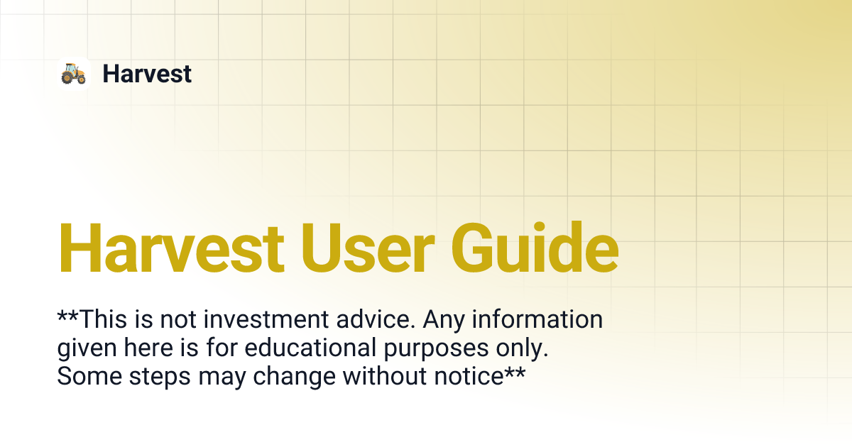 Harvest User Guide | Harvest